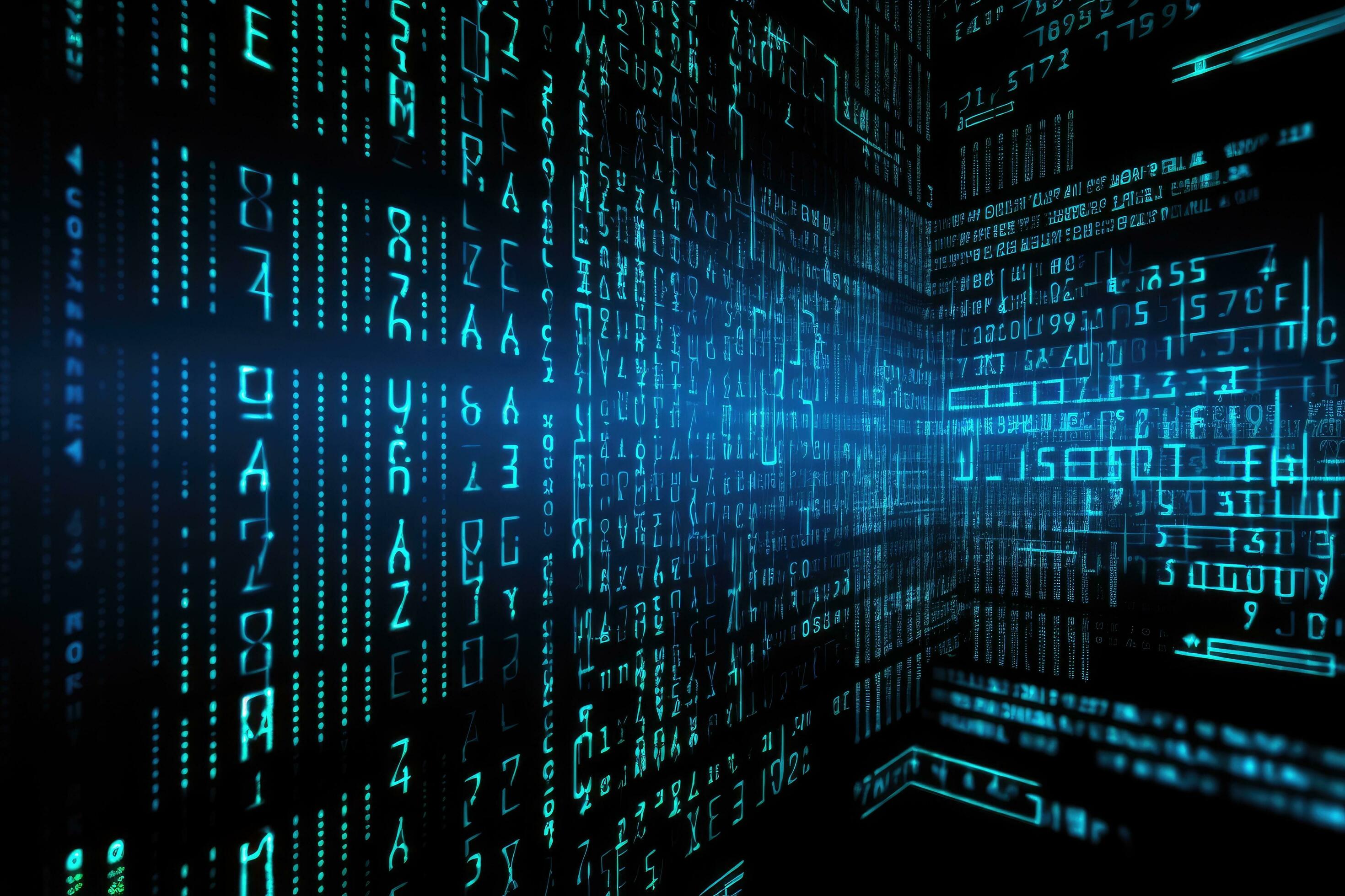 Ai Generated Blue Digital Background With Binary Code 3d Rendering Toned Image Digital