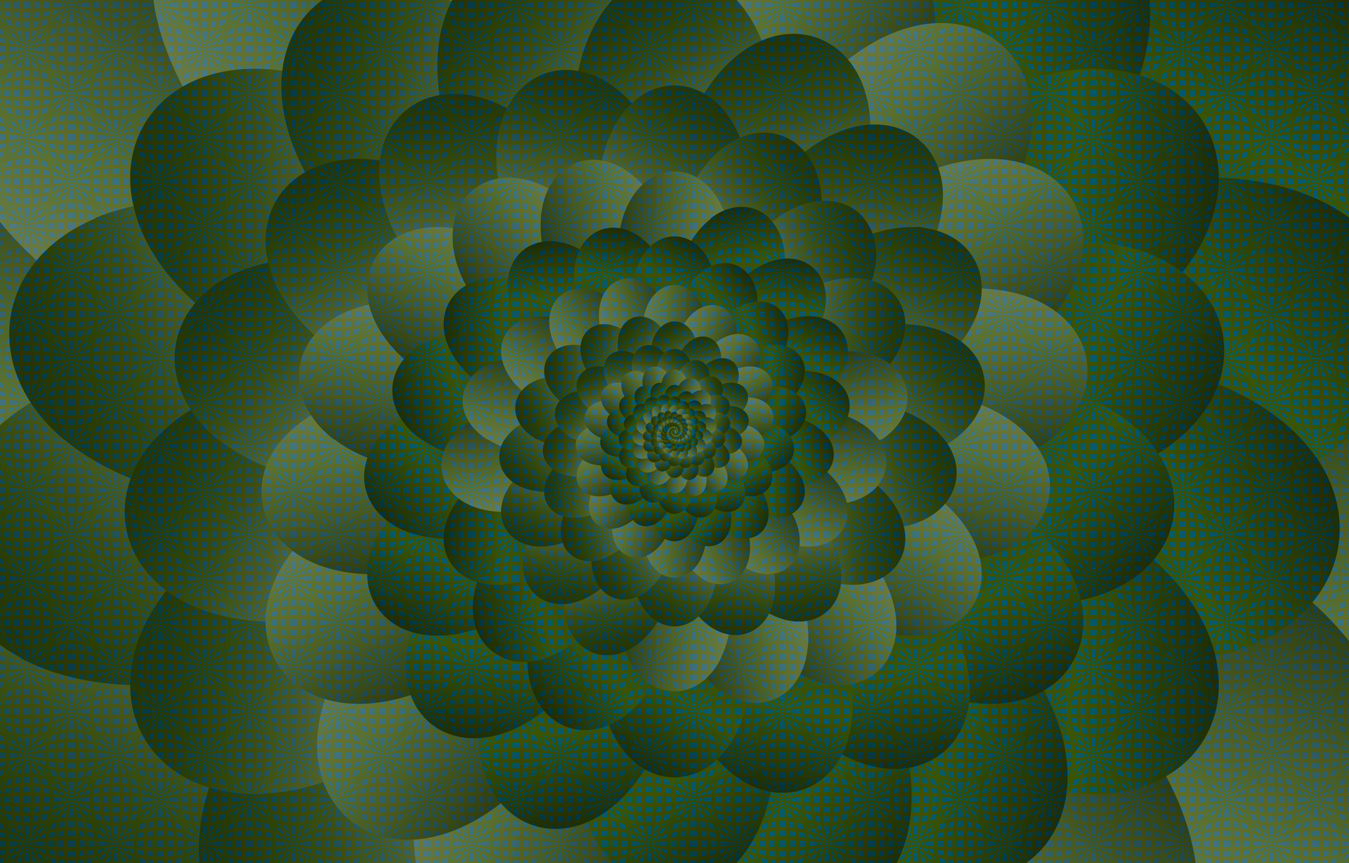 Fibonacci spiral background. Abstract Green Nautilus Fibonacci pattern ...