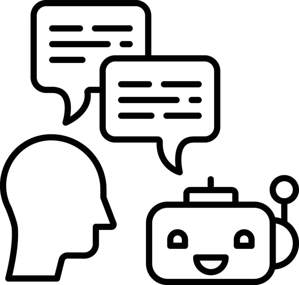 Ai Chat Bot Outline Vector Illustration Icon 34986715 Vector Art At