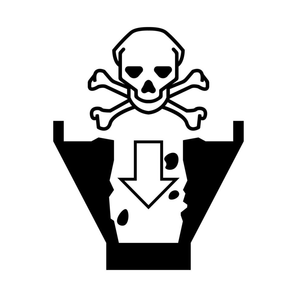 Danger Sign Open Pit Proceed With Caution 34987060 Vector Art At Vecteezy