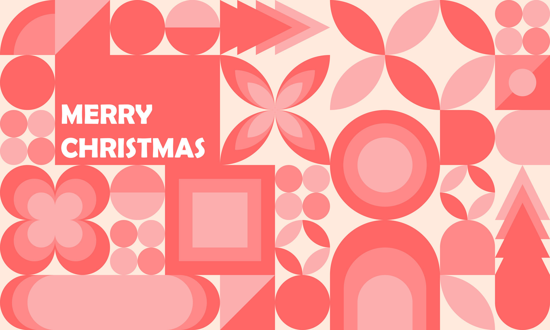 Christmas poster in geometric style with pink color 34987162 Vector Art ...
