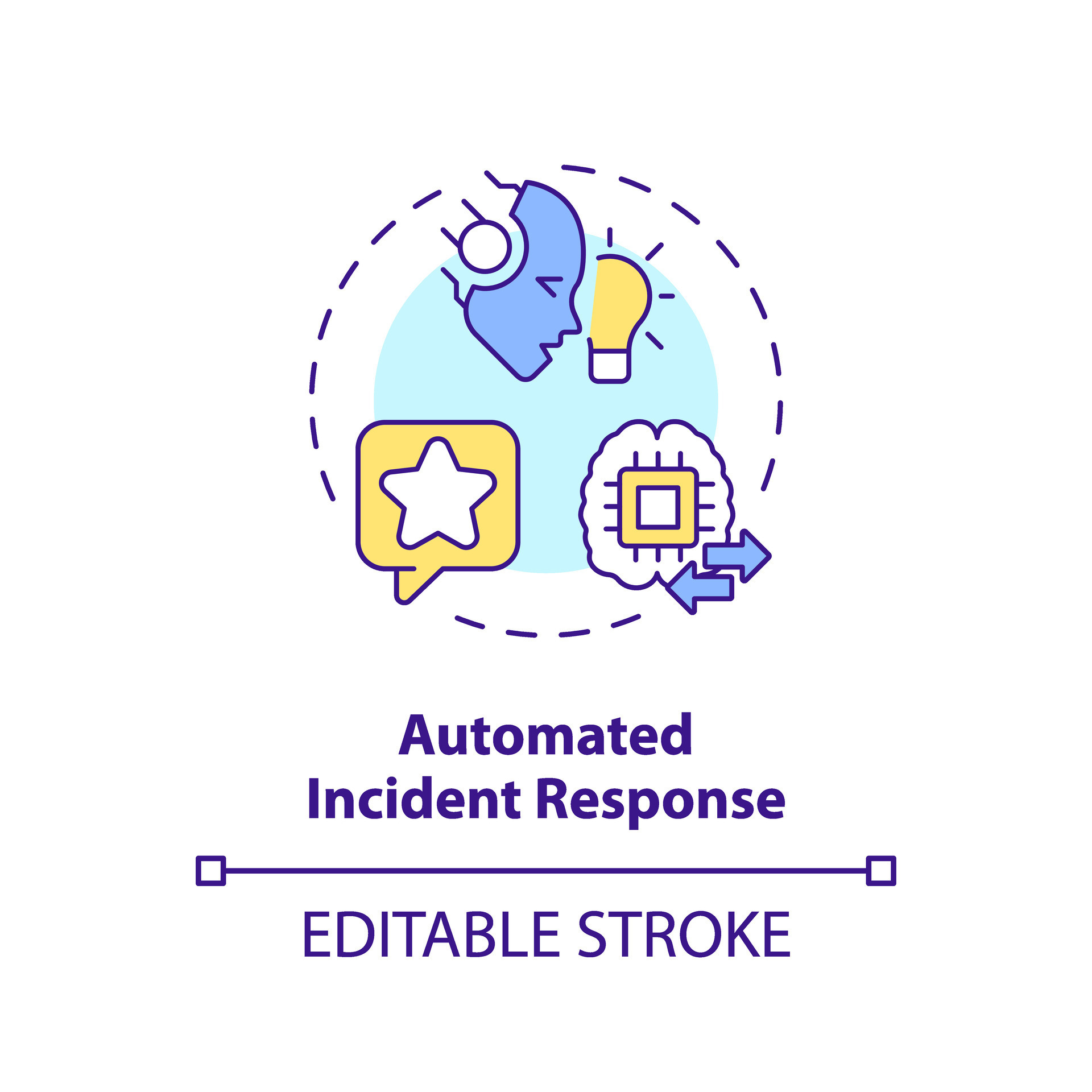 2D editable automated incident response icon representing AI ops, isolated vector, multicolor ...