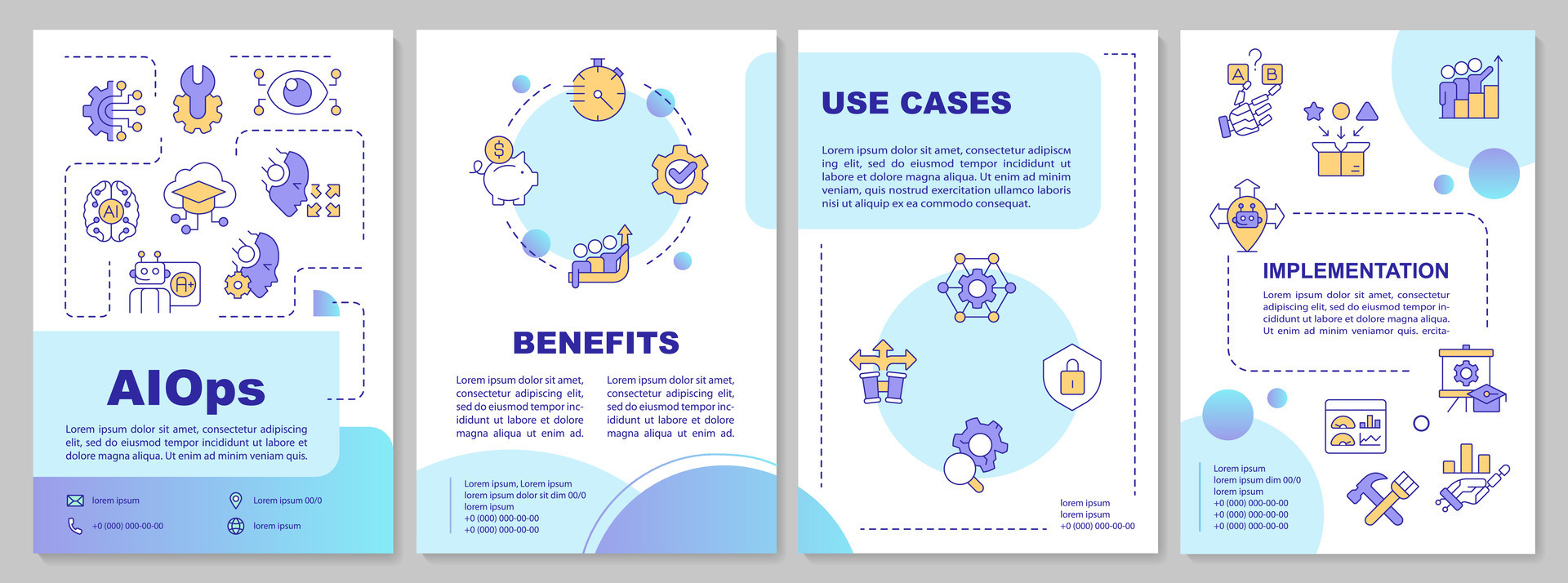 2D colorful AI ops brochure template, leaflet design with thin linear ... 2D colorful AI ops brochure template, leaflet design with thin linear ...