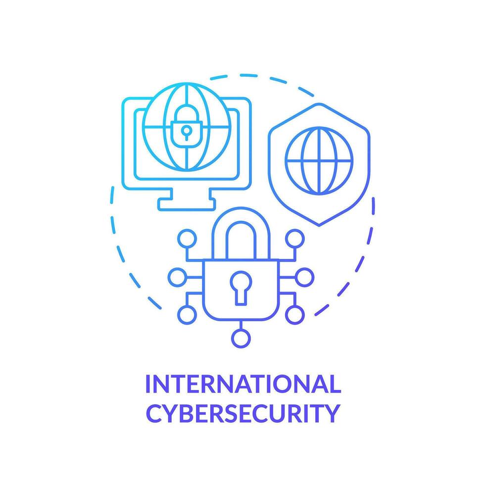2D gradient international cybersecurity icon, simple isolated vector ... 2D gradient international cybersecurity icon, simple isolated vector ...