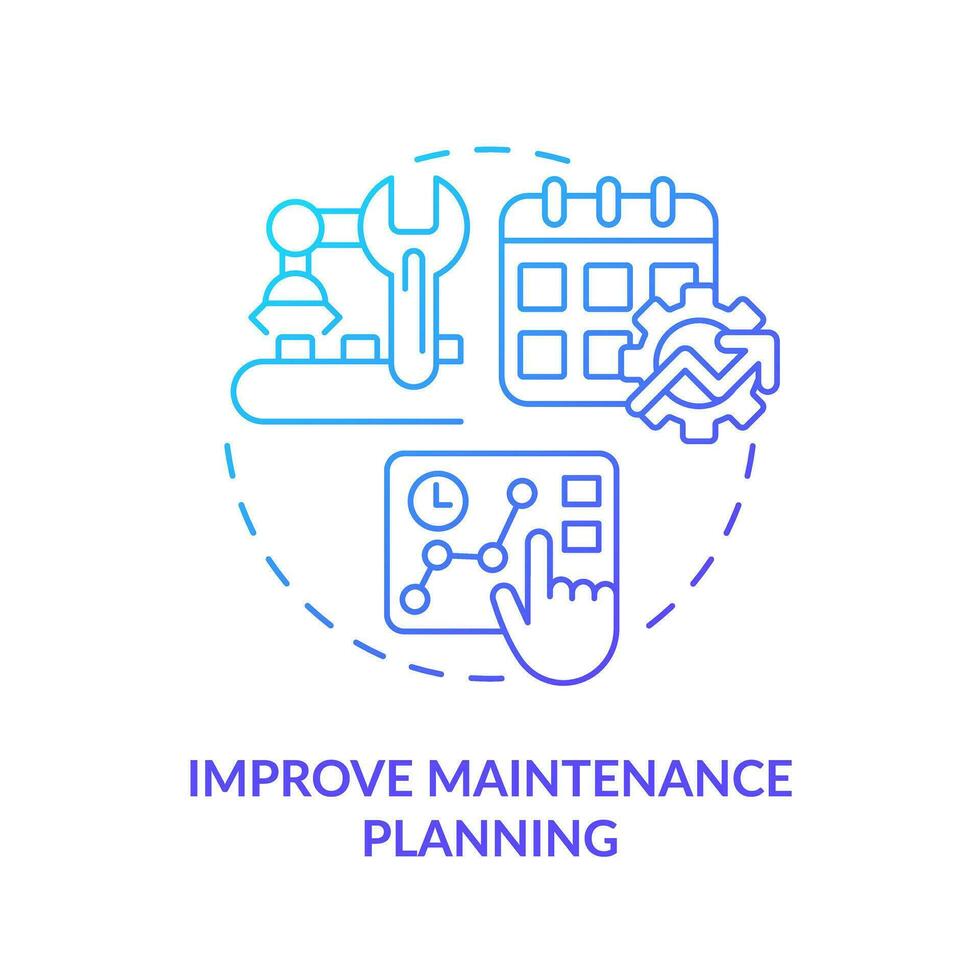 2D gradient icon improve maintenance planning concept, isolated vector ... 2D gradient icon improve maintenance planning concept, isolated vector ...