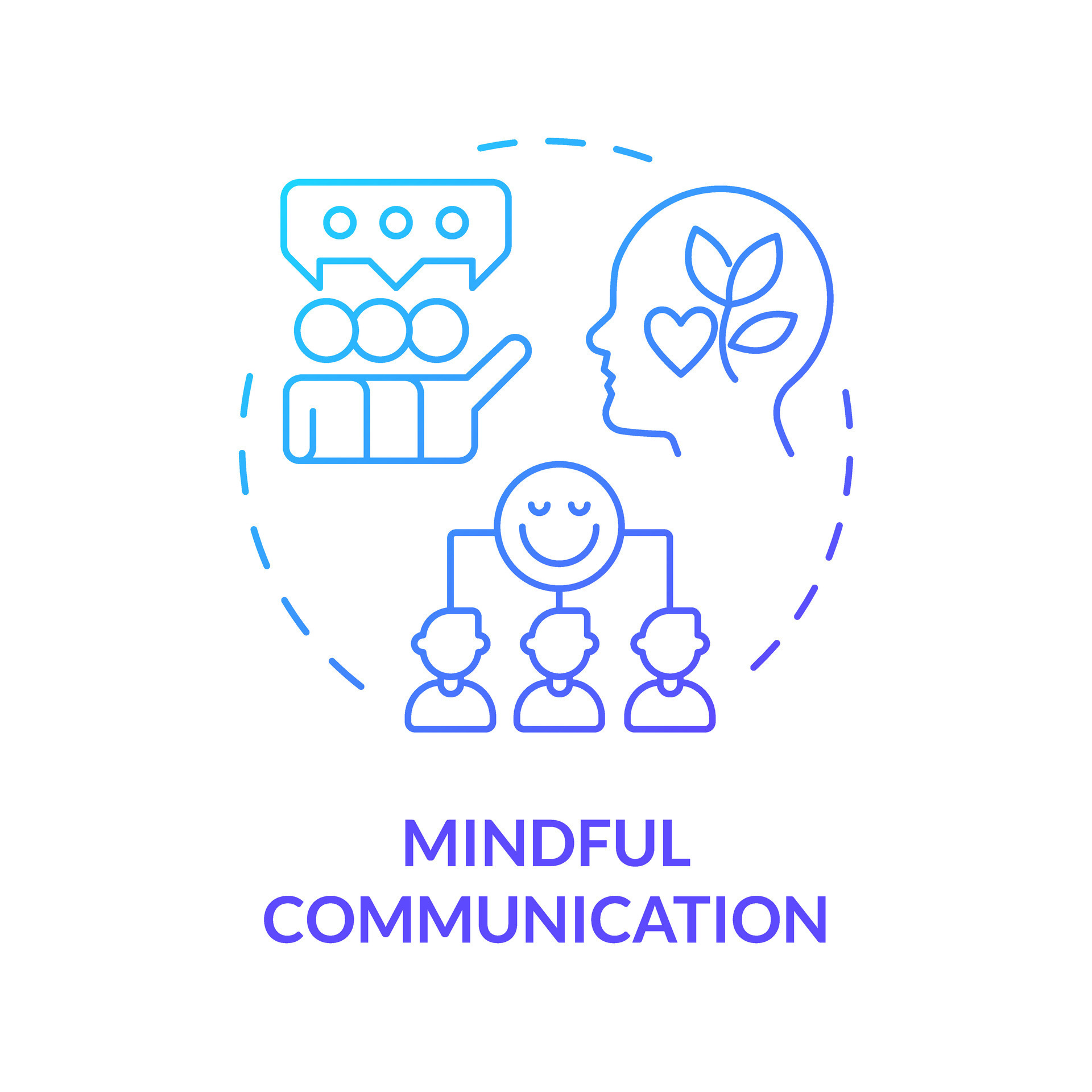 2D gradient icon mindful communication concept, isolated vector ... 2D gradient icon mindful communication concept, isolated vector ...