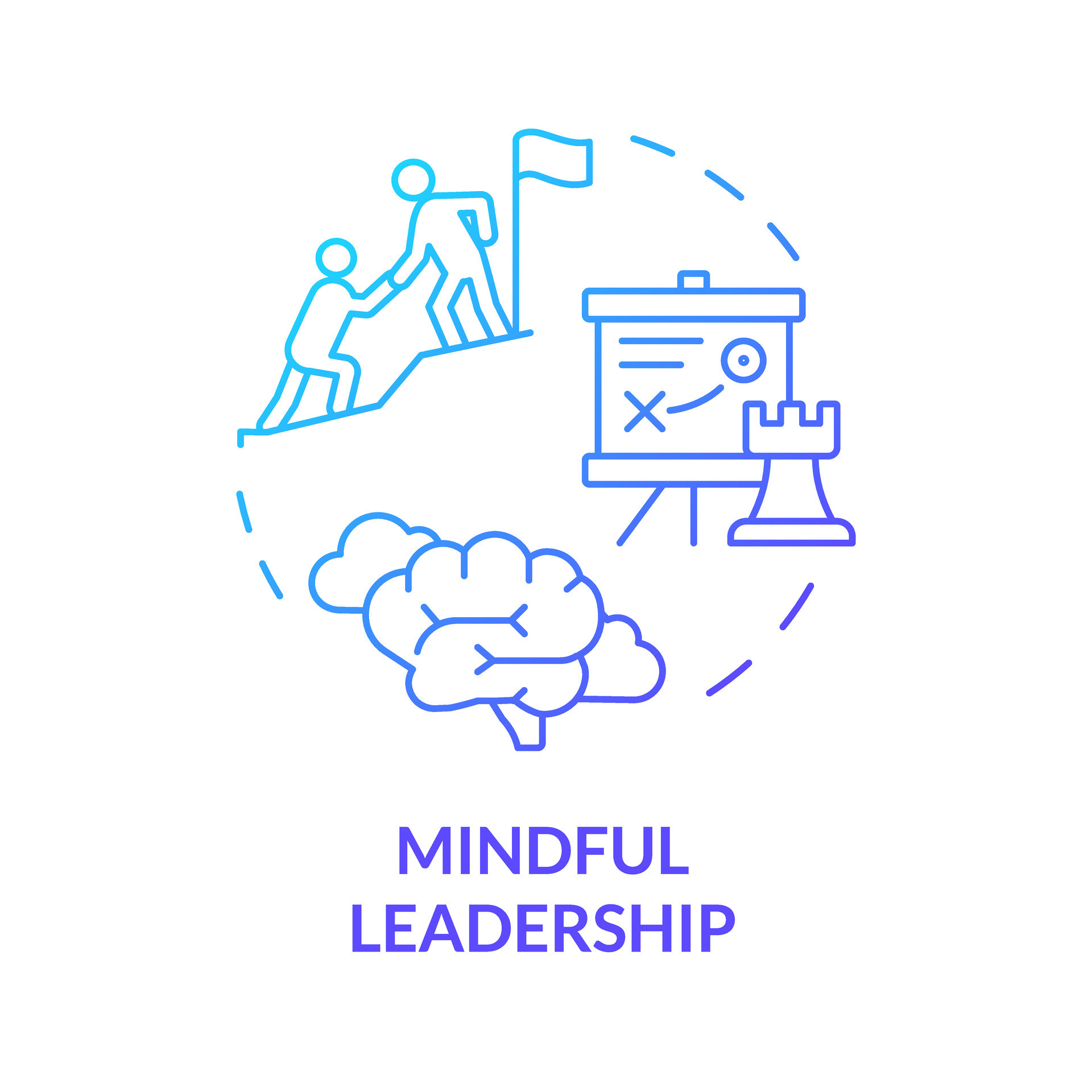 2D gradient icon mindful leadership concept, isolated vector, mindful ... 2D gradient icon mindful leadership concept, isolated vector, mindful ...