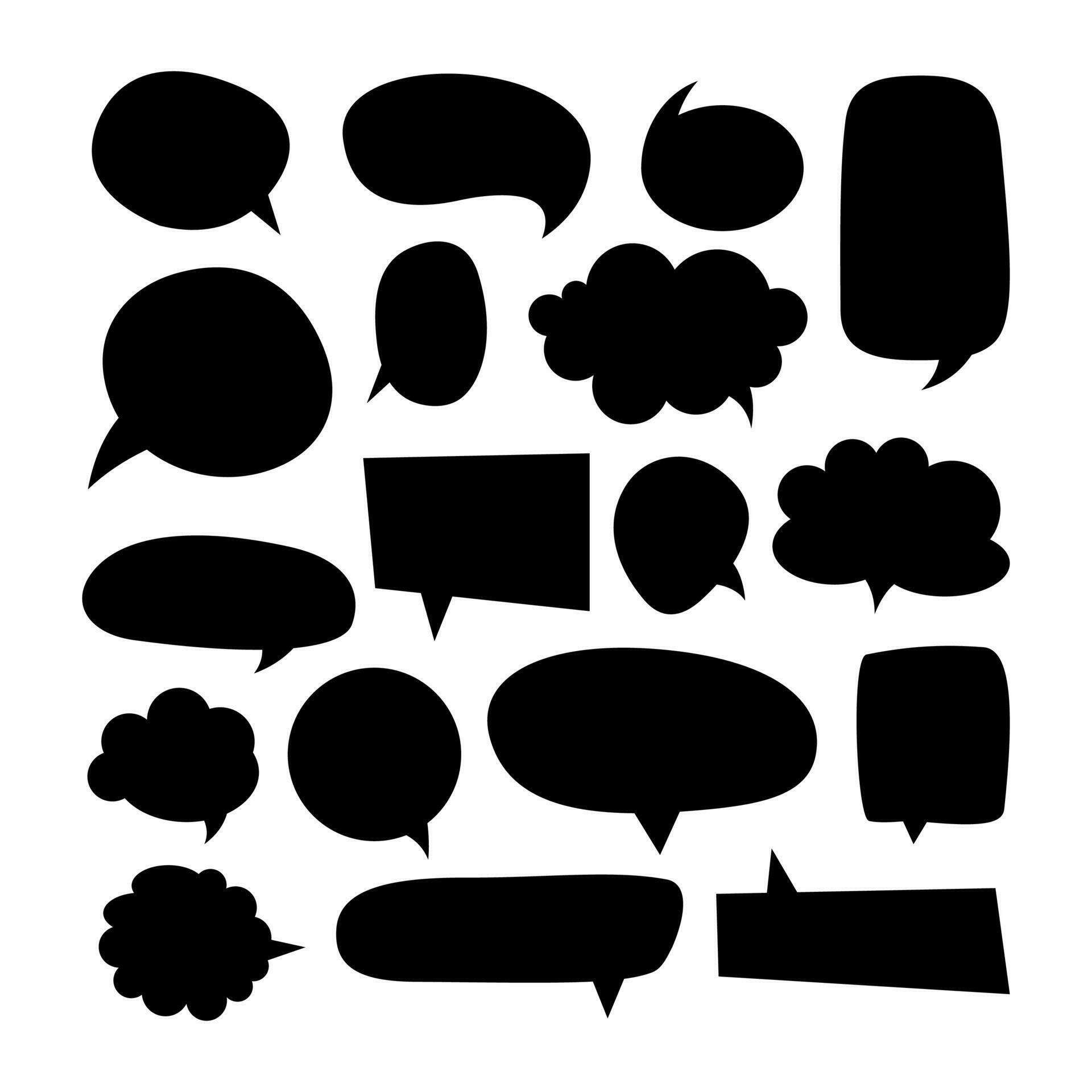 Set Of Blank Dialog Boxes Illustration Design Various Empty Callout Collection Template Vector