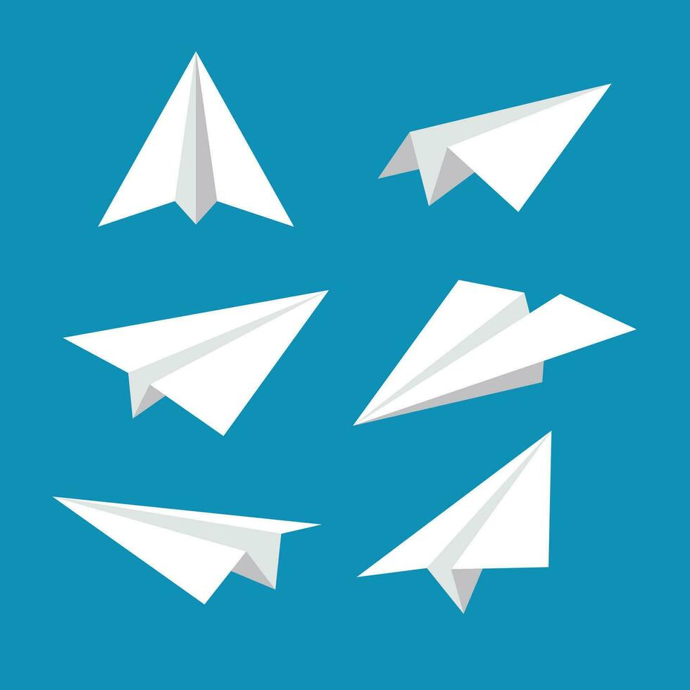 Set of Simple Papper Plane Shape Illustration Design, Collection of ...