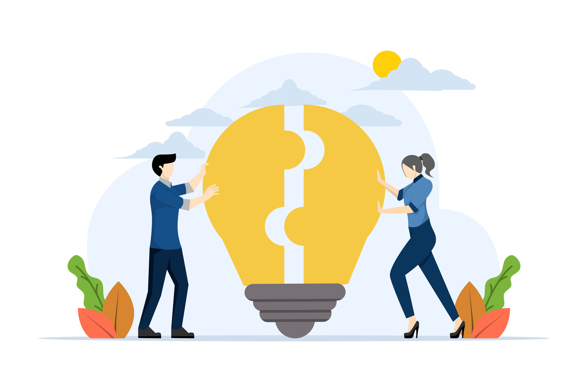 brainstorming creative idea concept, creative thinking idea, solution ...