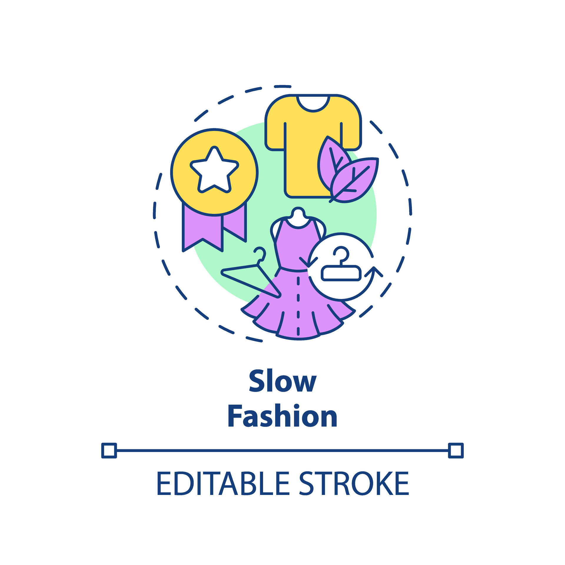 2d Editable Multicolor Icon Slow Fashion Concept Simple Isolated