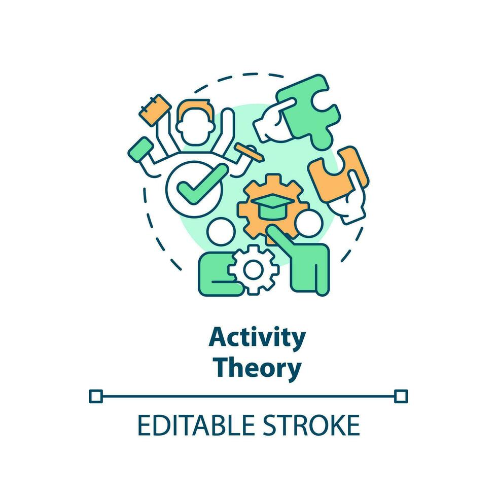 2d Editable Multicolor Activity Theory Icon Simple Isolated Vector