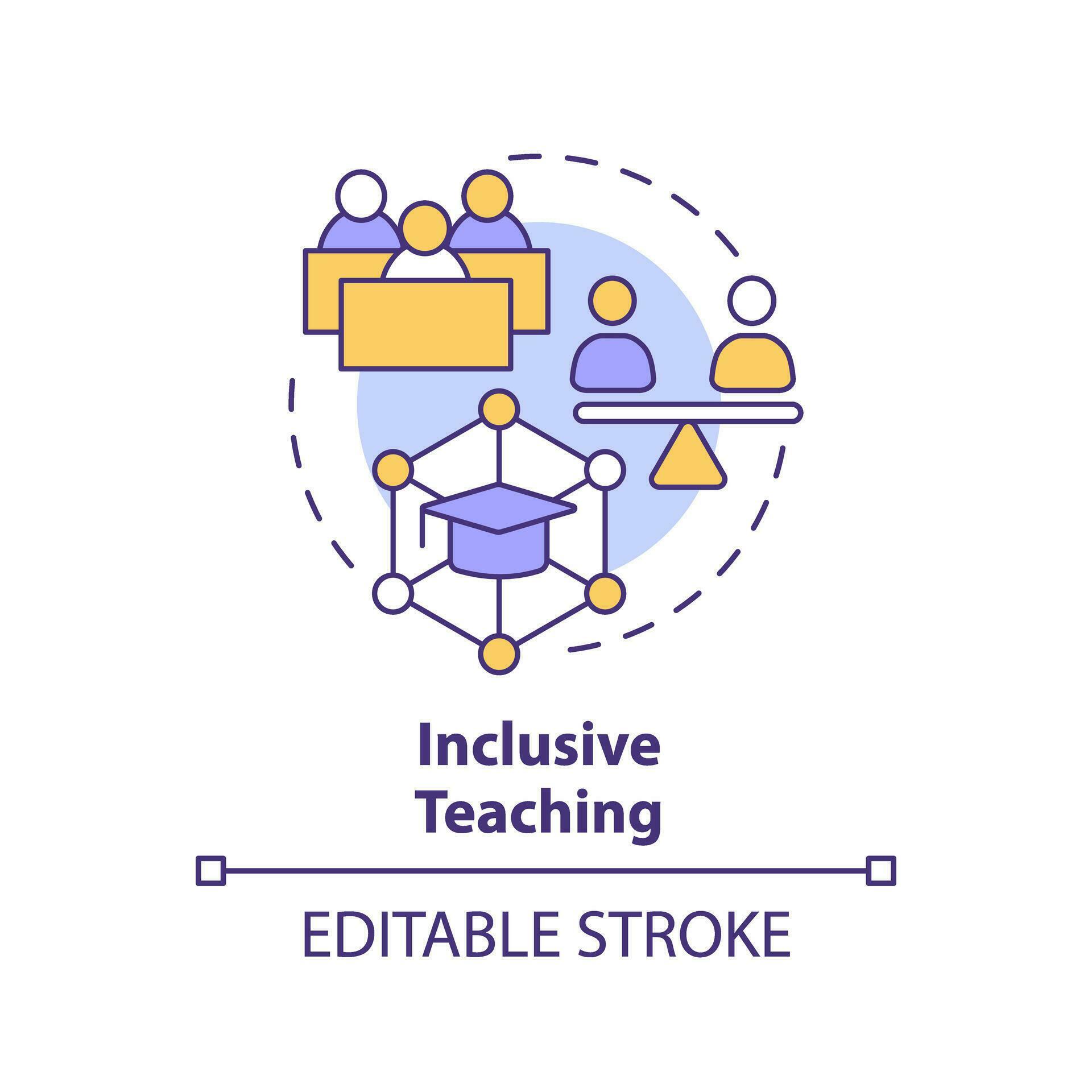 2D editable multicolor inclusive teaching icon, simple isolated vector ...