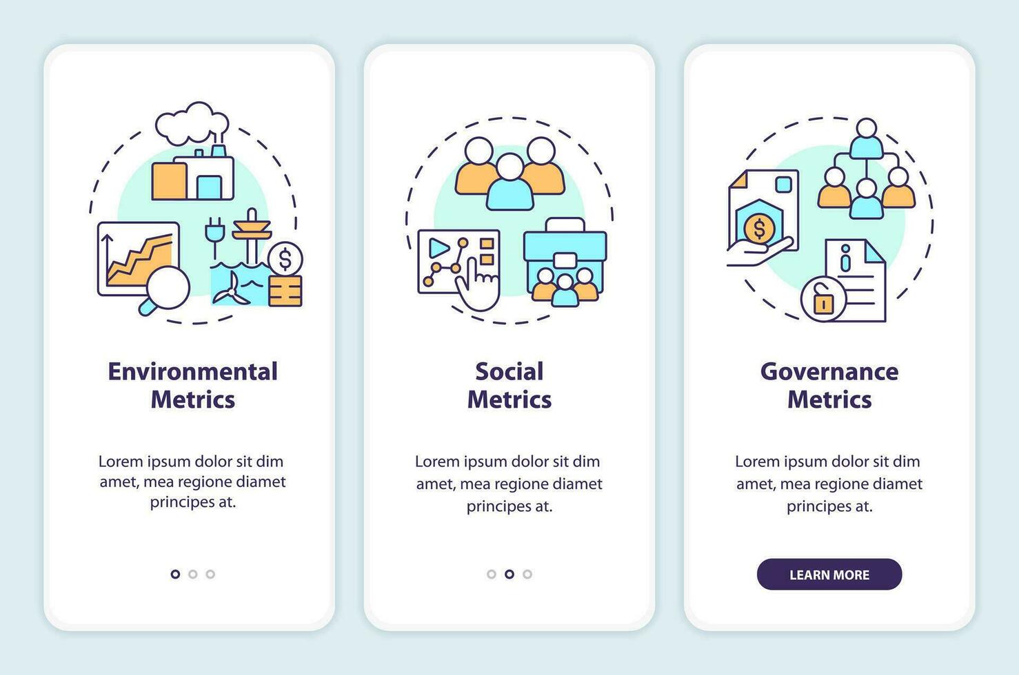 2d Linear Icons Representing Climate Metrics Mobile App Screen Set
