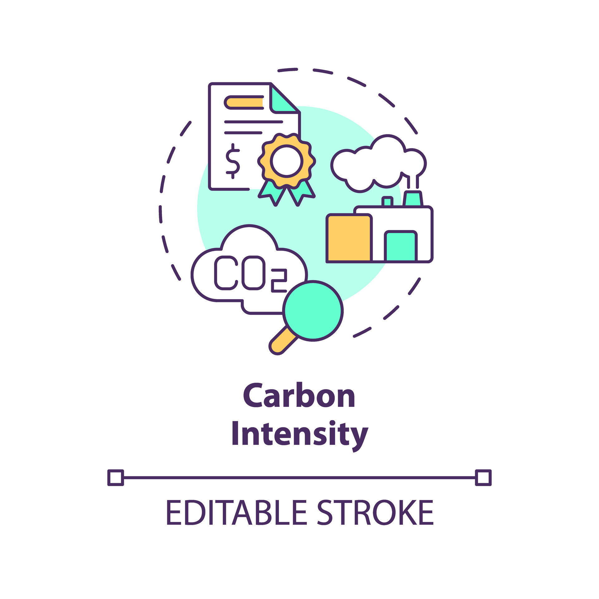 2D editable multicolor carbon intensity icon, simple isolated vector ... 2D editable multicolor carbon intensity icon, simple isolated vector ...