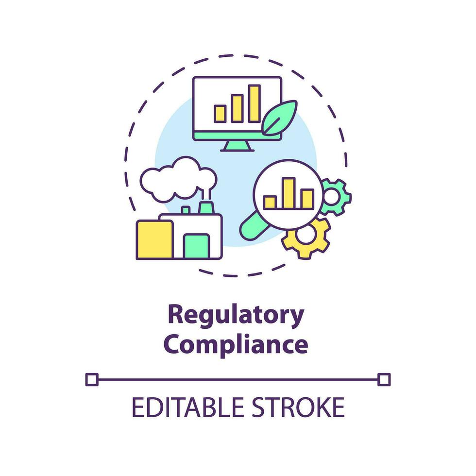 2d Editable Multicolor Regulatory Compliance Icon Simple Isolated
