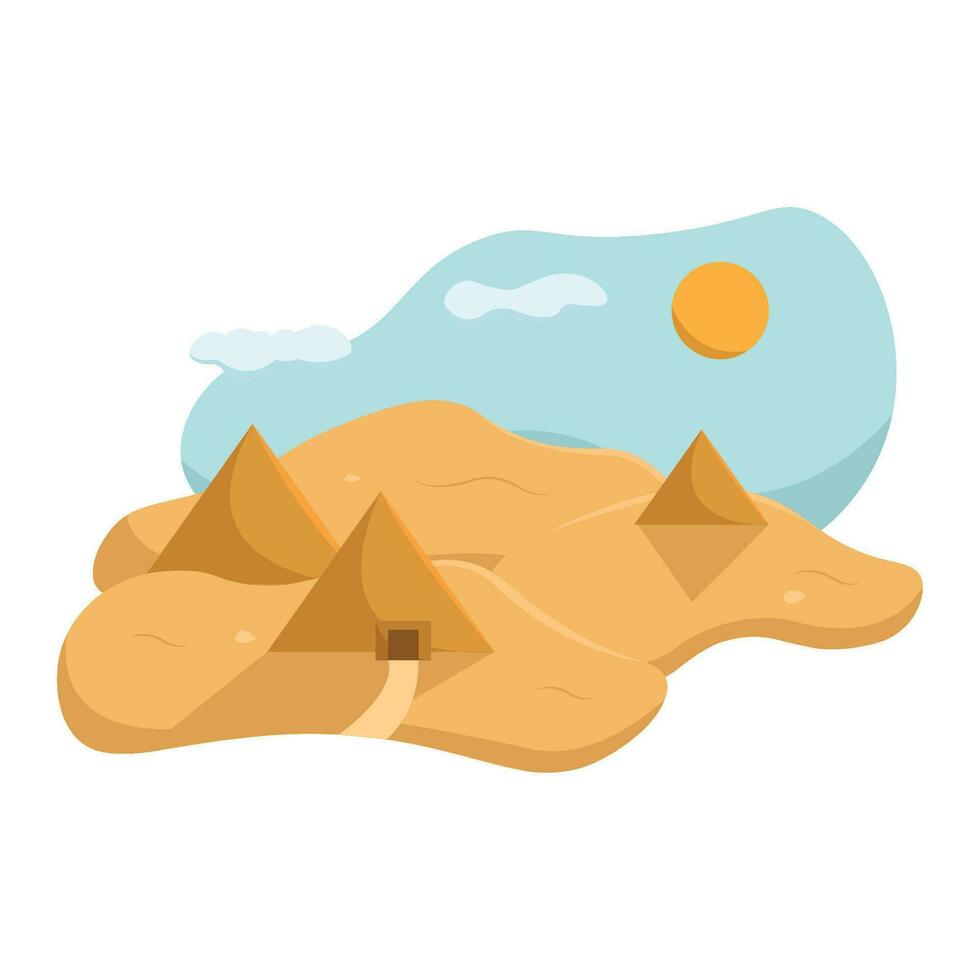 Isolated dessert landscape with pyramids Vector illustration 34996167 ...