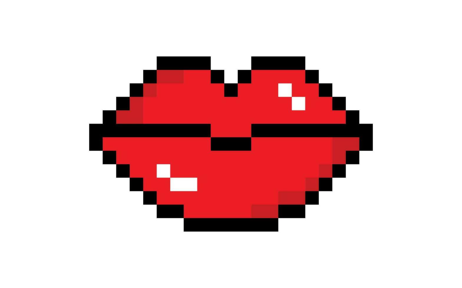 Pixel lips icon. Kiss logo illustration symbol. Sign 8 bit mouth vector ... Pixel lips icon. Kiss logo illustration symbol. Sign 8 bit mouth vector ...