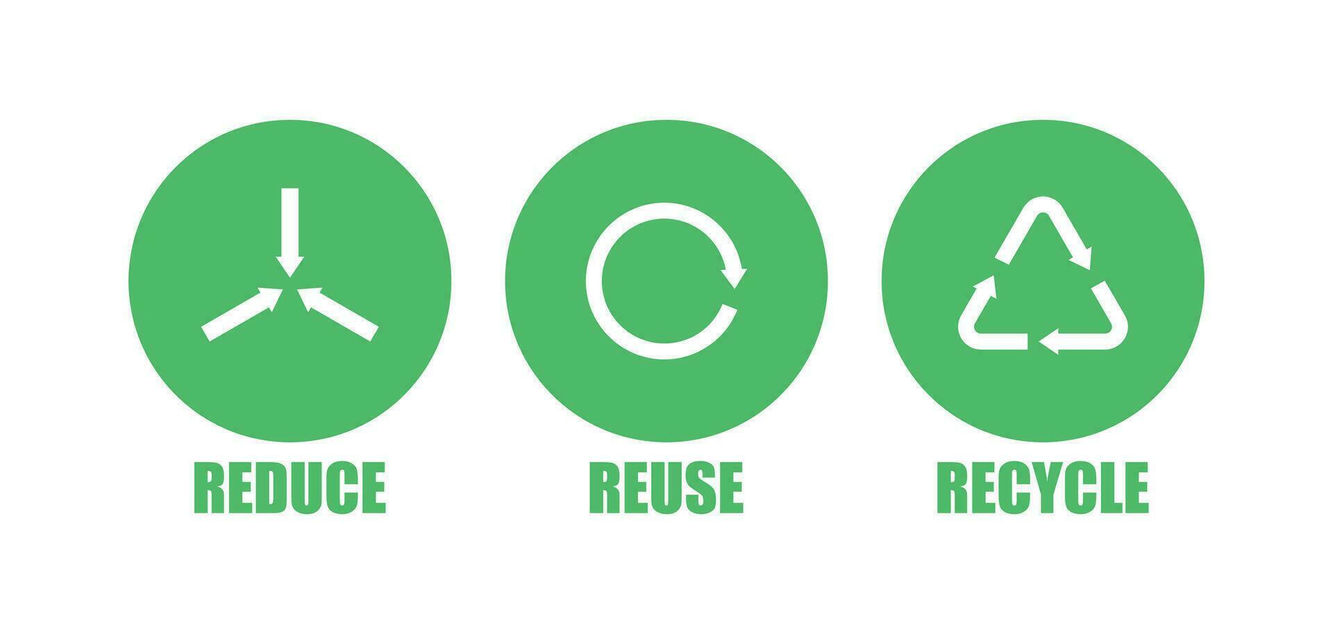 Reduce Reuse Recycle Icon Set Bio Trash Symbol Sign Eco Planet Vector Flat 34997664 Vector