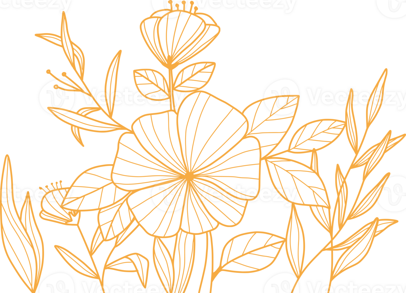 Hand Drawn Floral Arrangement Outlines Flowers And Leaves Bouquet hand-drawn-floral-arrangement-outlines-flowers-and-leaves-bouquet