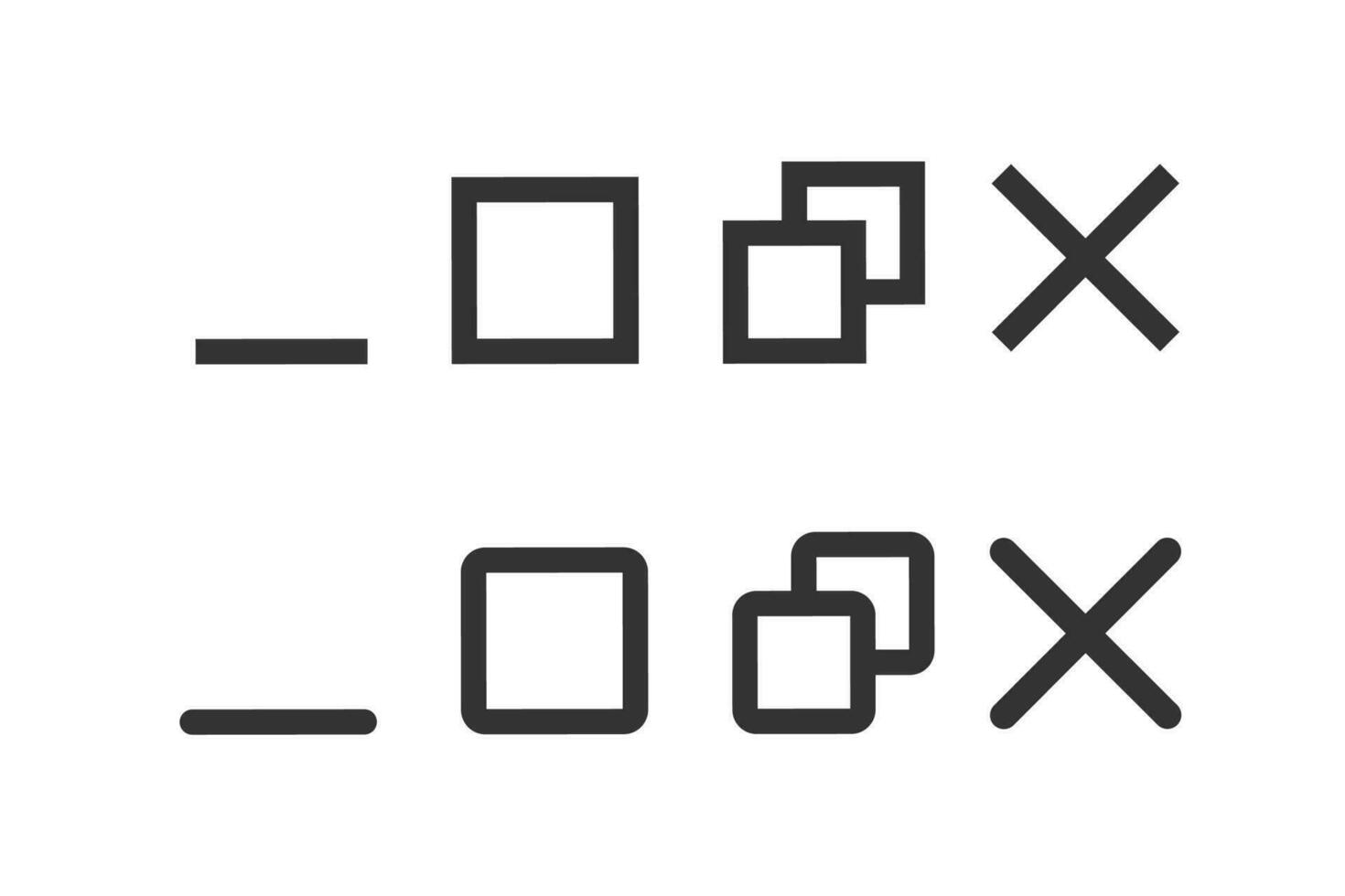 Control Window Button Icon Minimize Maximize Close Exit Button Symbol Sign Website Vector