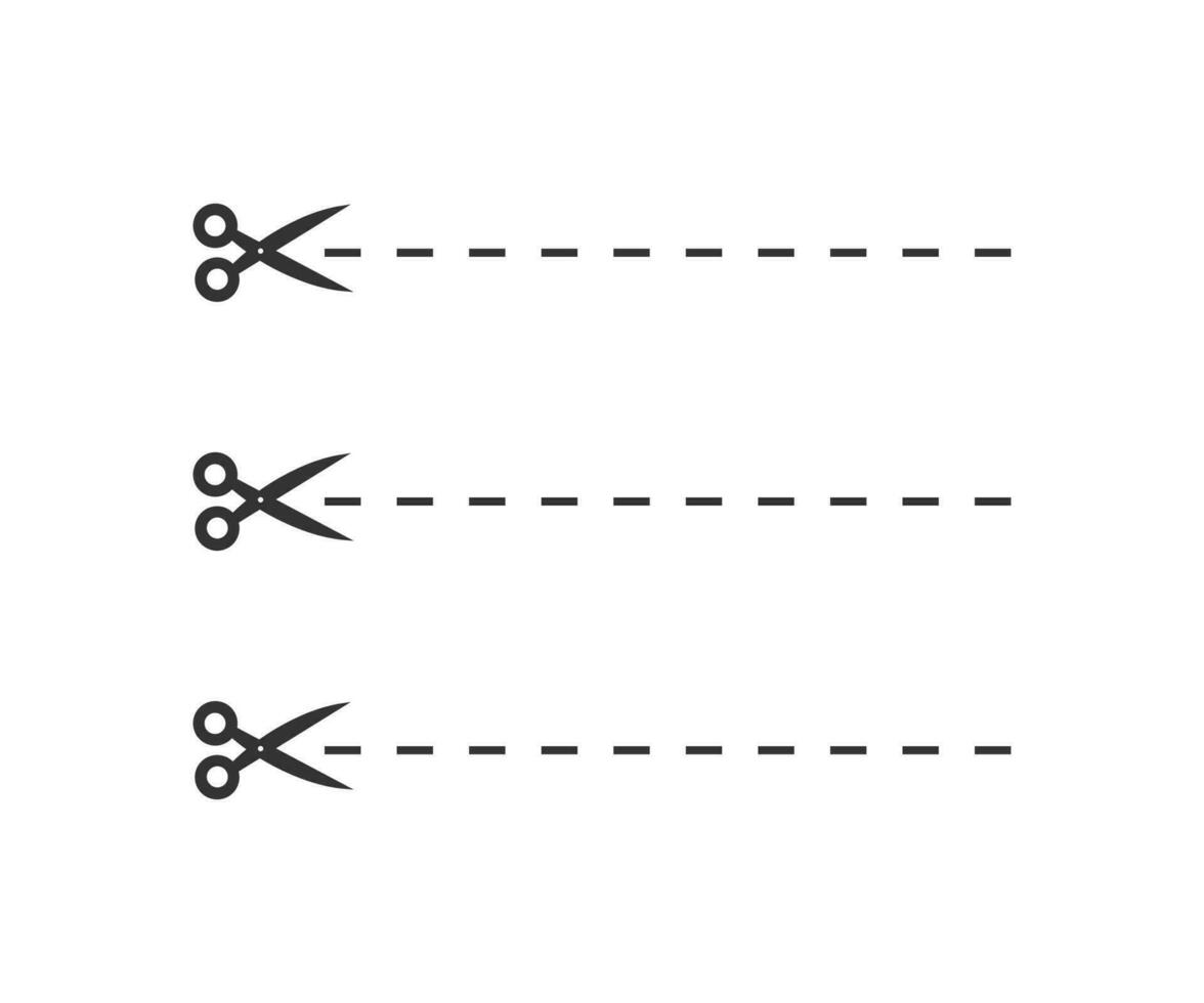 Scissors, trim line icon. Cut paper symbol. Sign snip page vector ... Scissors, trim line icon. Cut paper symbol. Sign snip page vector ...