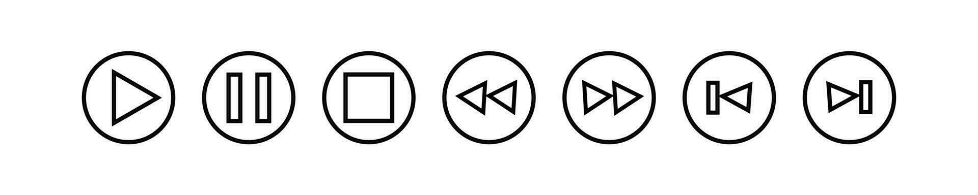 Media player control icon. Play, pause, stop, rewind button set symbol ... Media player control icon. Play, pause, stop, rewind button set symbol ...