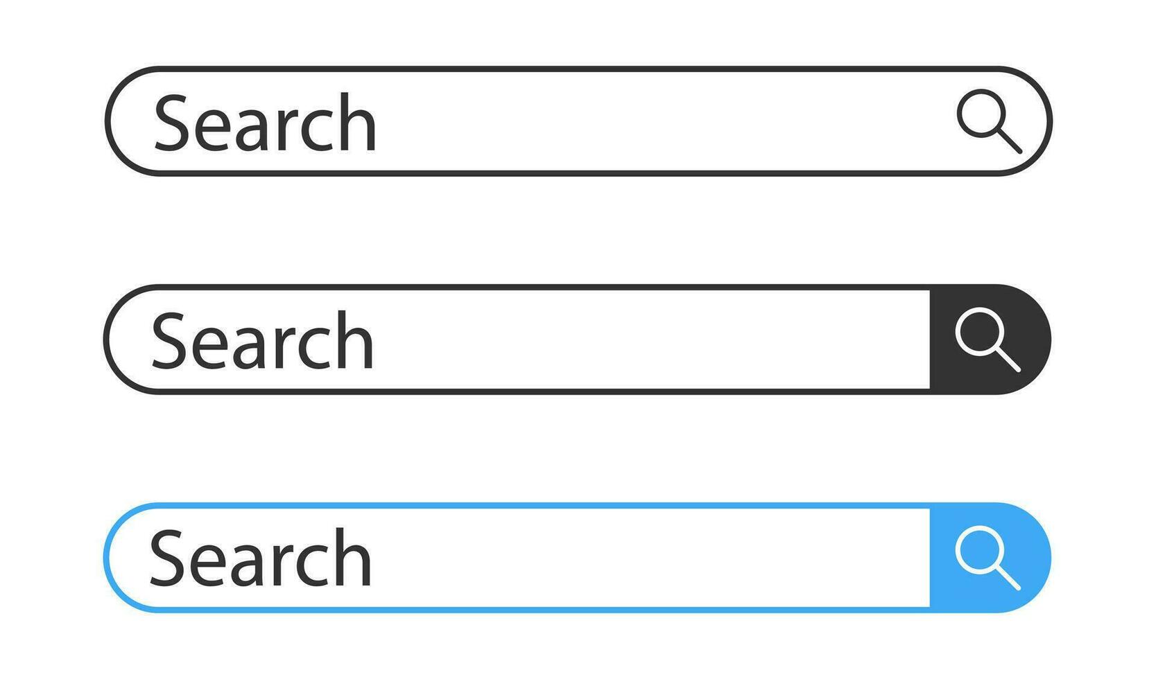 Search bar icons. Website field symbol. Sign app button vector ...