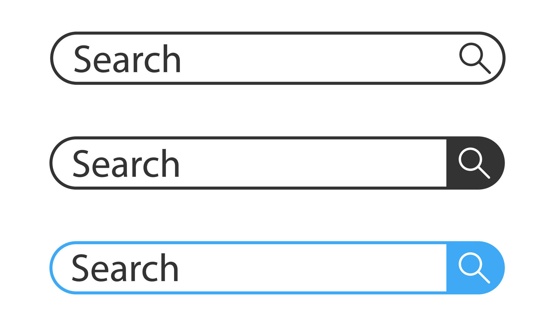 Search bar icons. Website field symbol. Sign app button vector. 34999473 Vector Art at Vecteezy