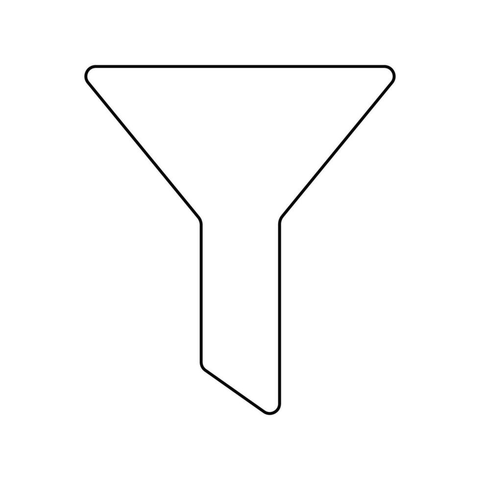 Funnel icon. Filtering symbol in thin lines. Filter vector figure ...