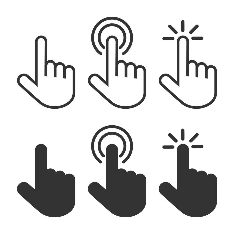 Hand Click Icon Finger Pointer Symbol Sign Mouse Cursor Vector
