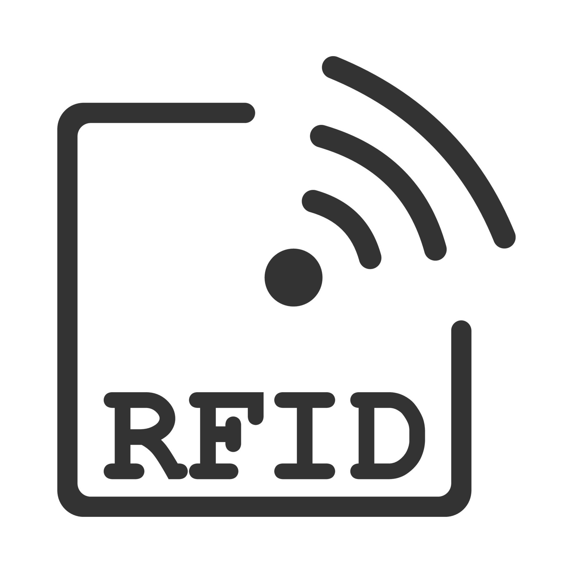 rfid icono. radio etiqueta símbolo. chip para firma identificación vector. 34999510 Vector en ...