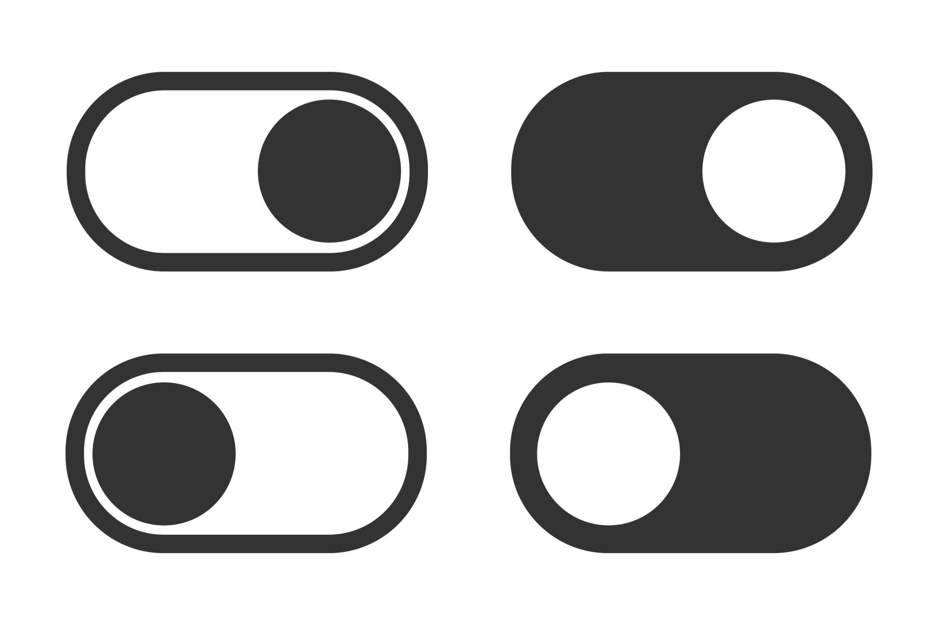 Switch Toggle Buttons On Off Icon App Element Symbol Sign Technology