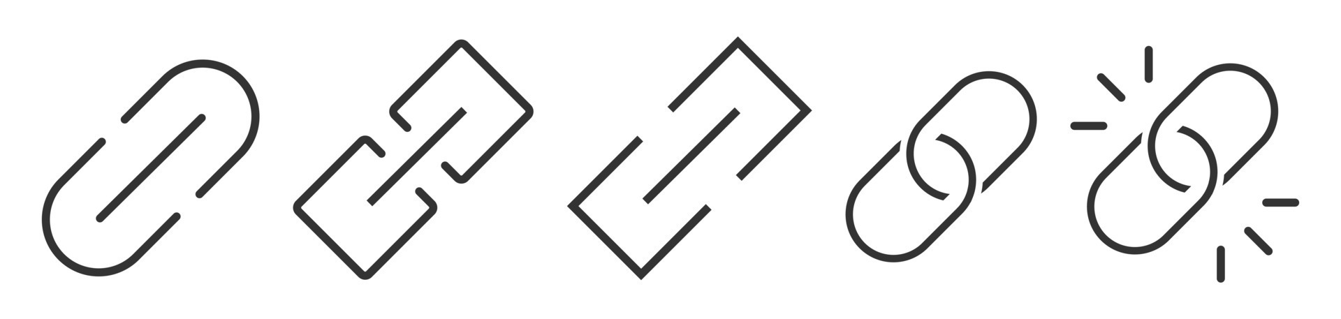 Internet URL or web page URL icon set. Chain link symbol. Sign app ...