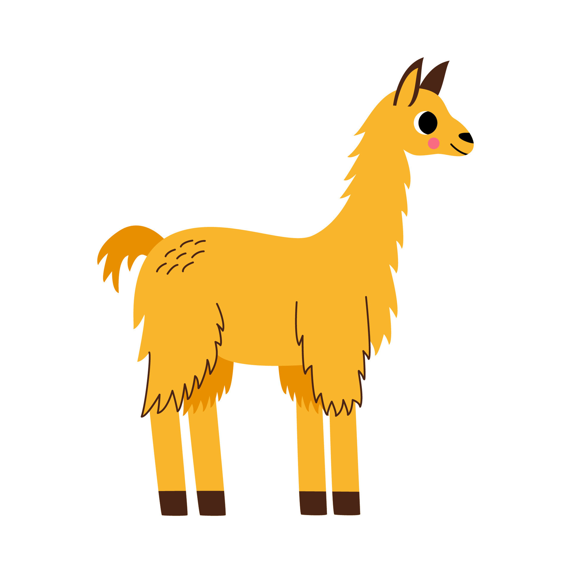Vector illustration of cute cartoon llama isolated on white background ...
