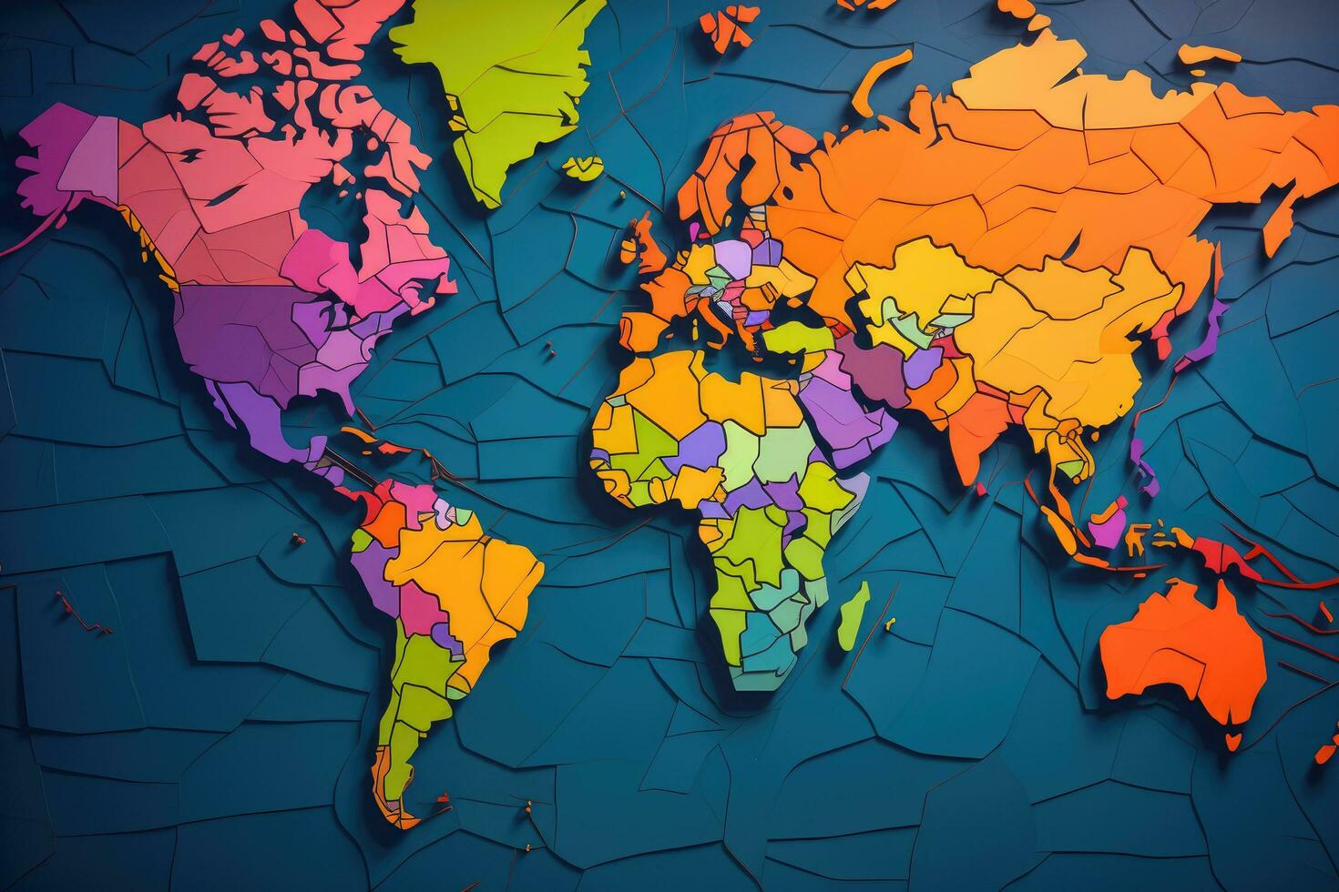 AI generated Map of the world on blue background. Vector illustration ... AI generated Map of the world on blue background. Vector illustration ...