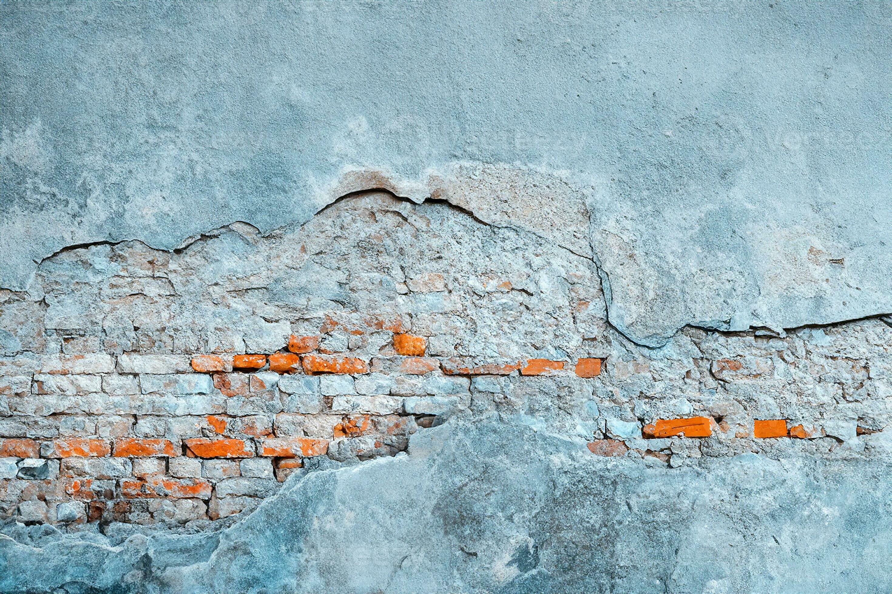 Peeling wallpaper. Old rough stone on cement pattern wall background ...