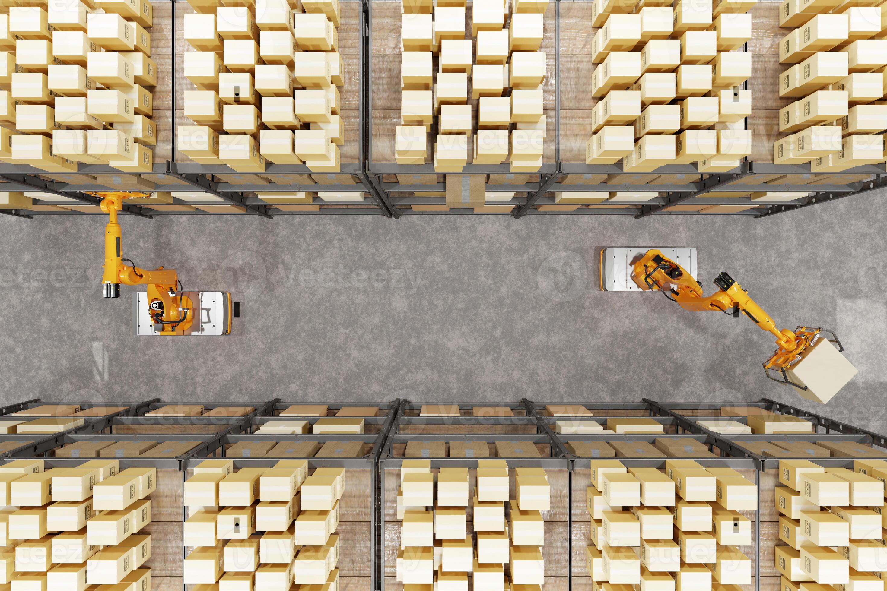 Warehouse Automatic Robots Loading And Unloading Of Boxes And Goods Artificial Intelligence