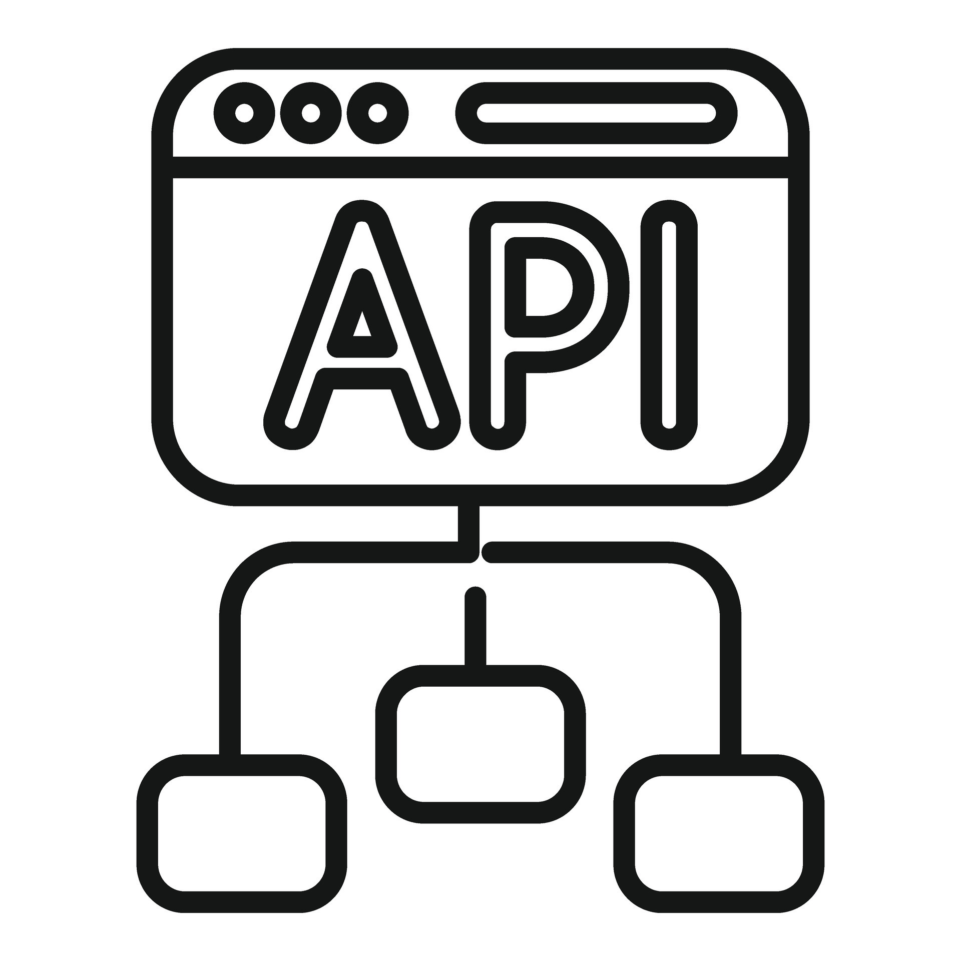 Api Scheme Gear Hosting Icon Outline Vector Code Build Team 35018761
