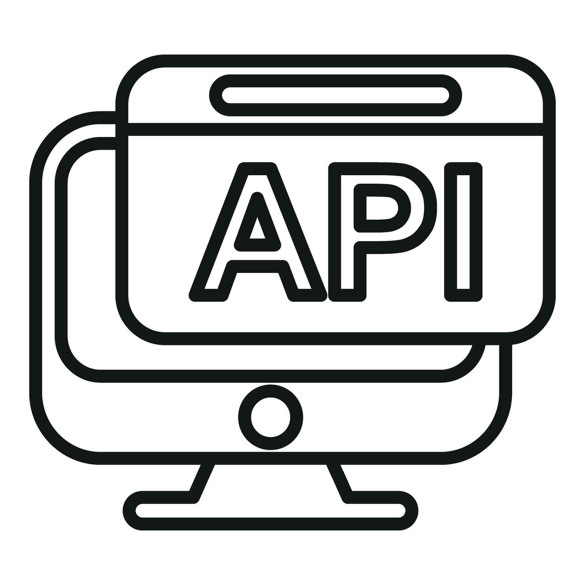 Api monitor icon outline vector. Code gear hosting 35018781 Vector Art at Vecteezy