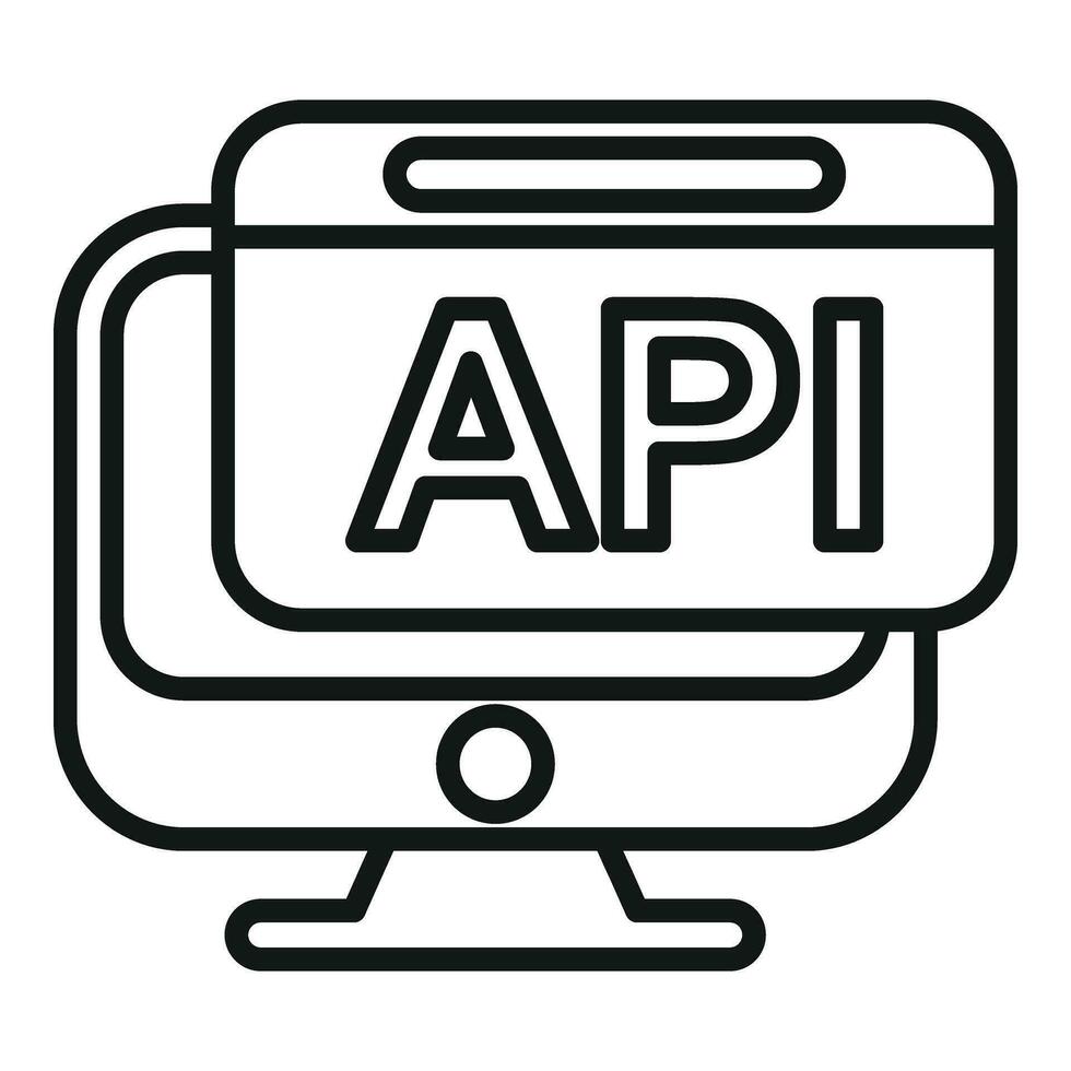 Api monitor icon outline vector. Code gear hosting 35018781 Vector Art ...