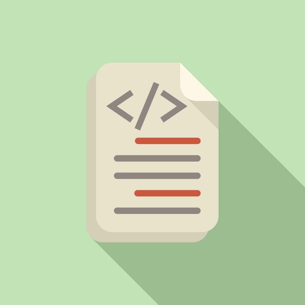 Paper code paper icon flat vector. Screen code computer 35018817 Vector ...