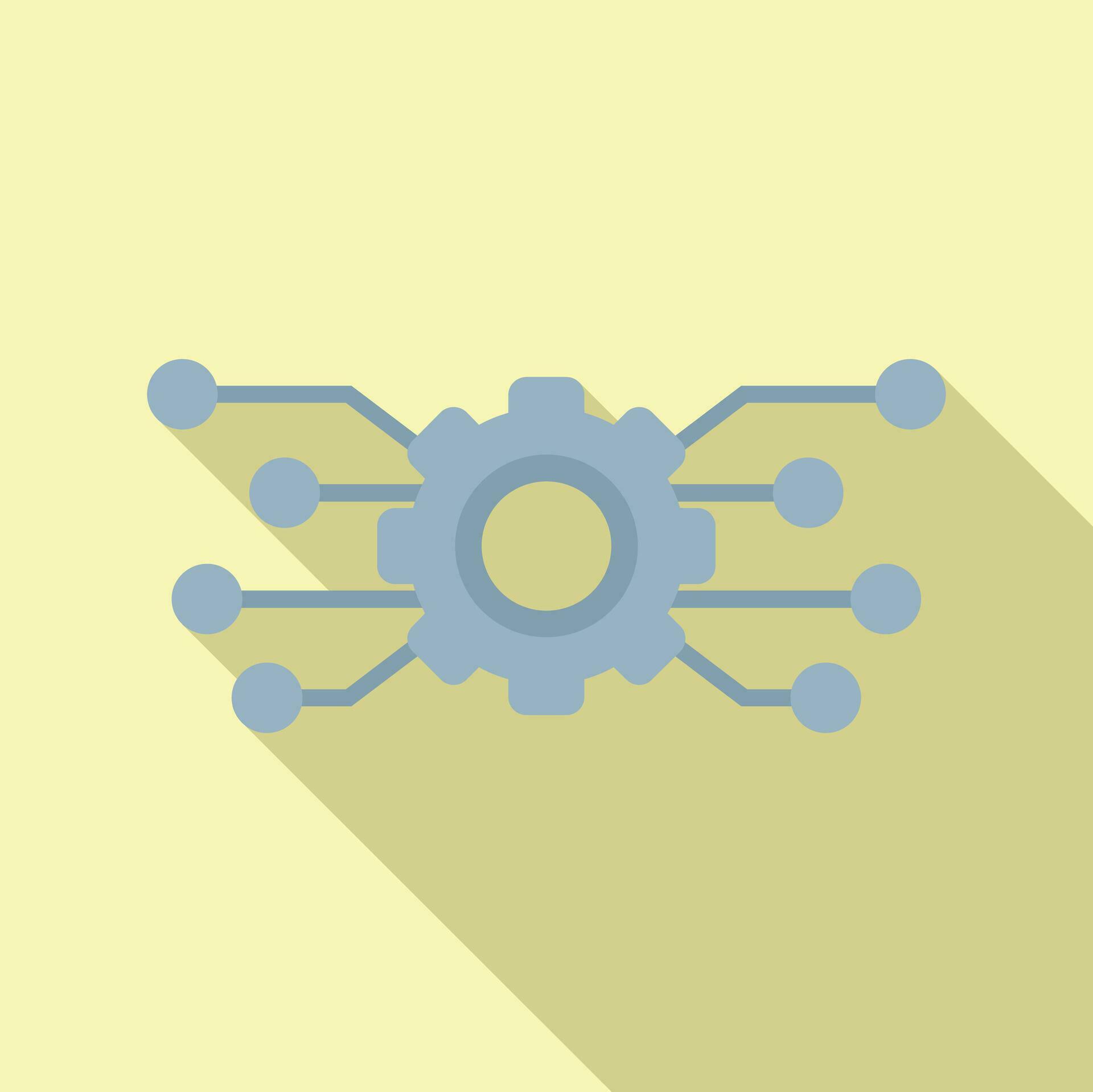 Gear api structure icon flat vector. Hosting server 35018820 Vector Art ...