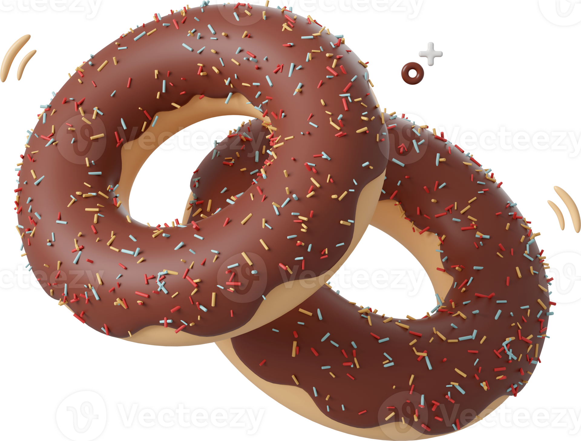 Chocolate Donut Cartoon Style 3d Illustration 35033110 Png