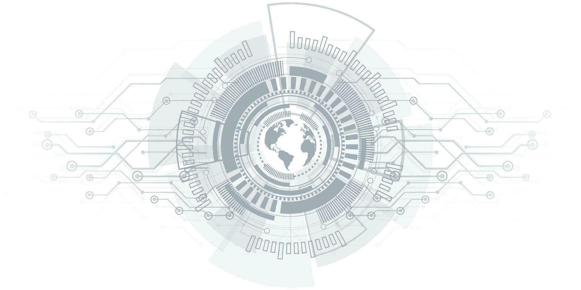Abstract Digital Technology Hi Tech Futuristic Grey White Background