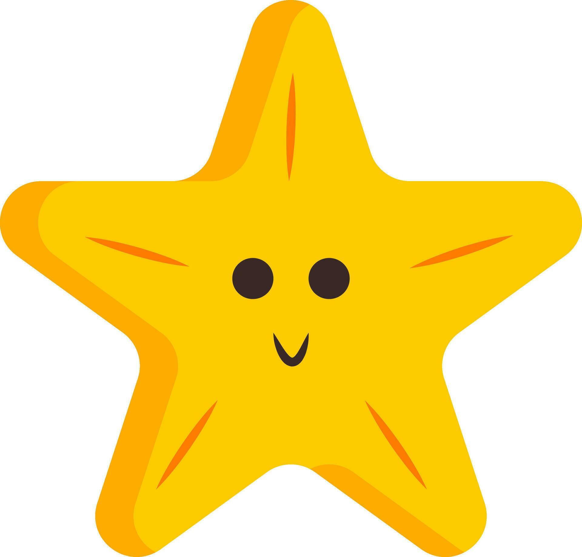 A five-pointed yellow cartoon star smiling vector or color illustration 35034440 Vector Art at ...