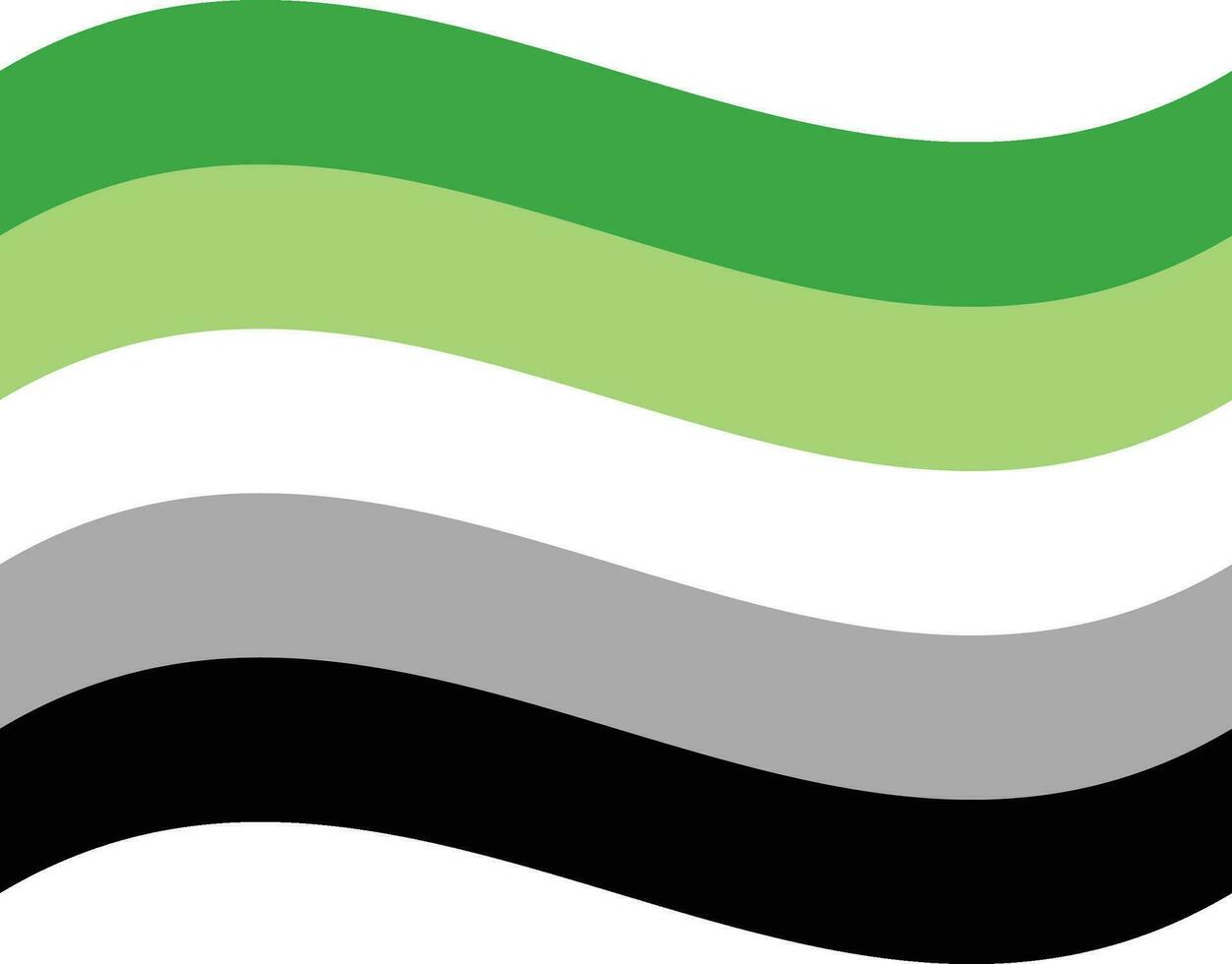 Aromantic Pride Flag In Shape Lgbtq Flag In Shape 35038395 Vector Art
