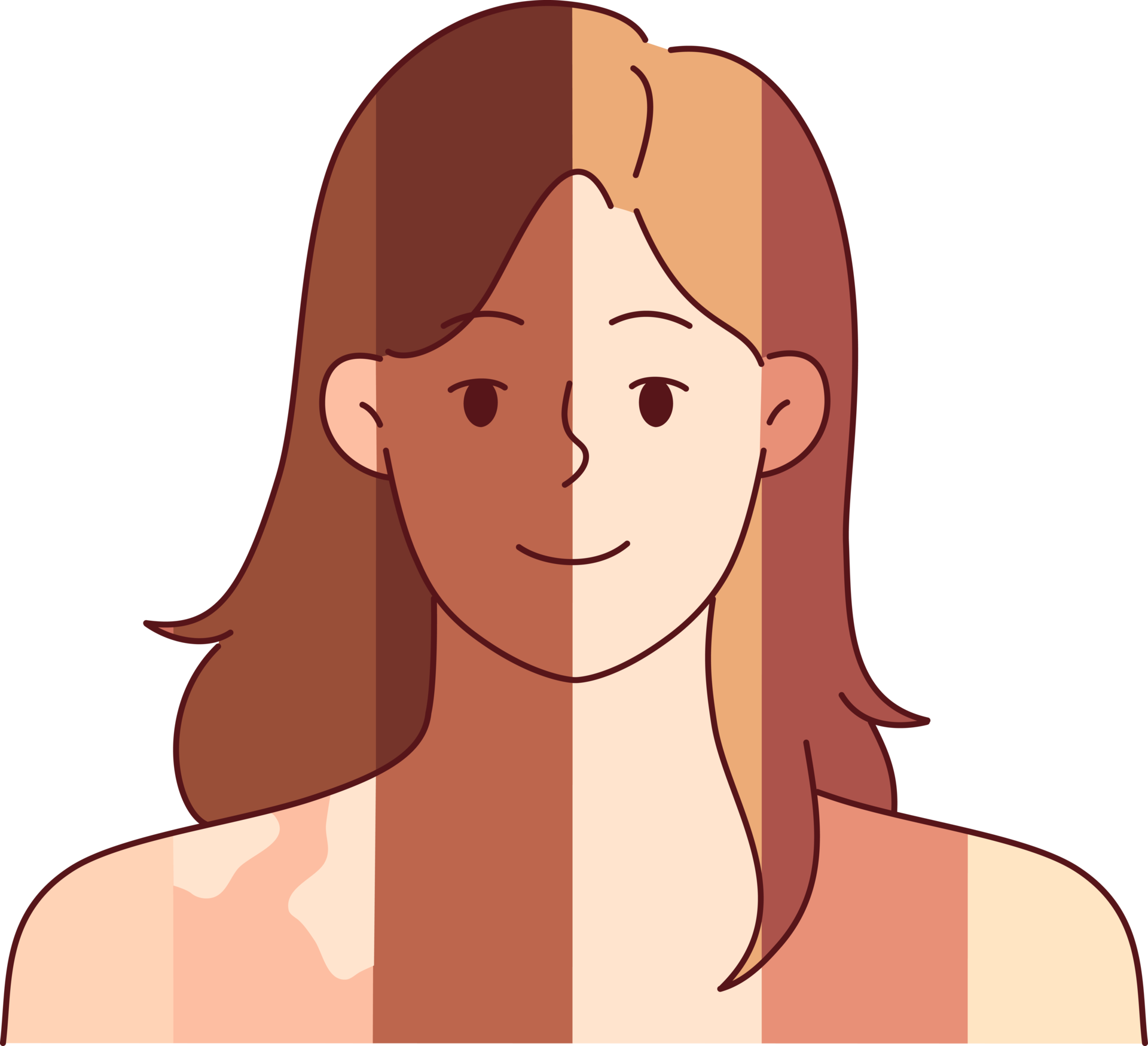 Woman With Different Skin Colors And Vitiligo Spots On Body Symbolizes woman-with-different-skin-colors-and-vitiligo-spots-on-body-symbolizes