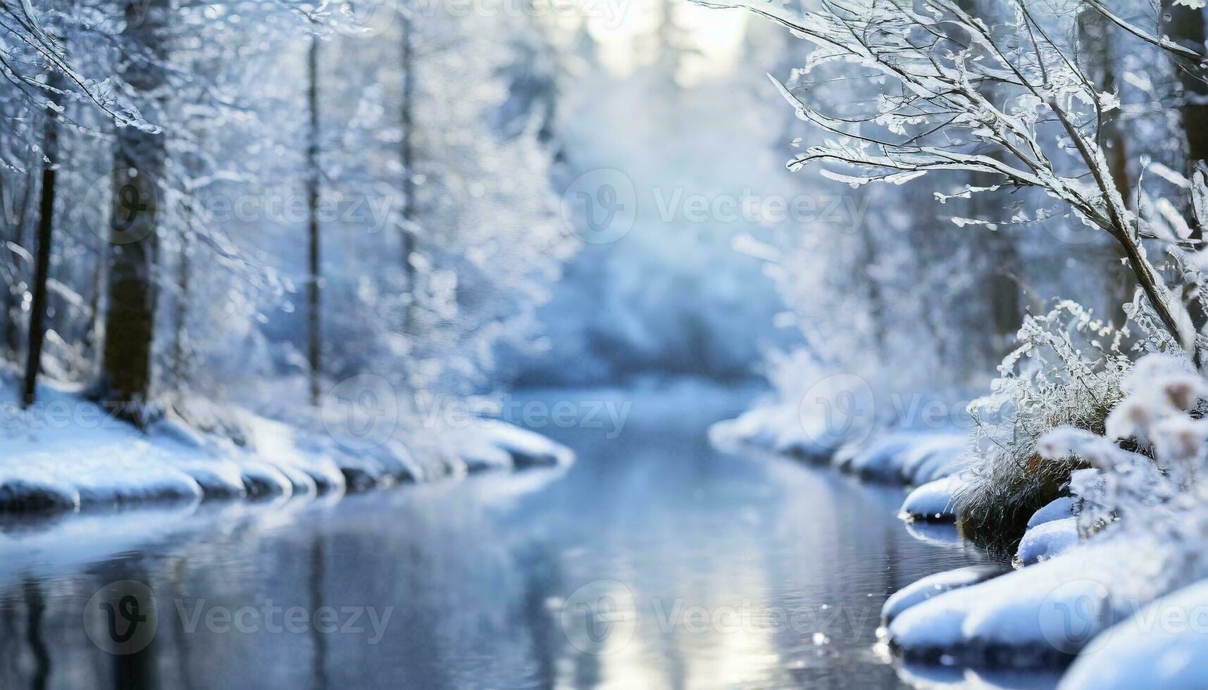 AI generated snow covered trees in winter 35040758 Stock Photo at Vecteezy