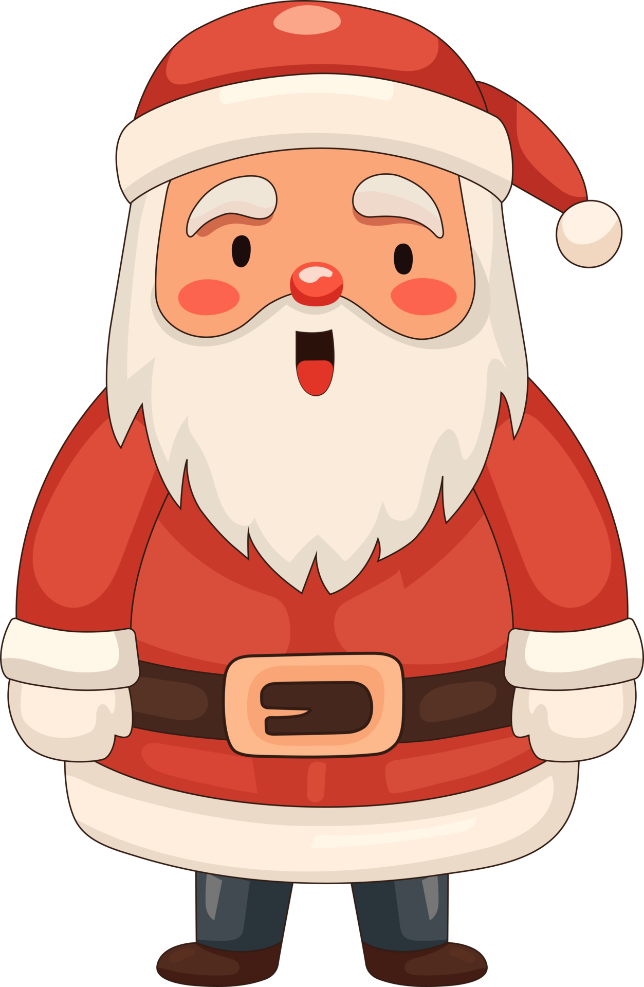 Cute Santa Claus Cartoon Character Flat Design Clipart Png File No